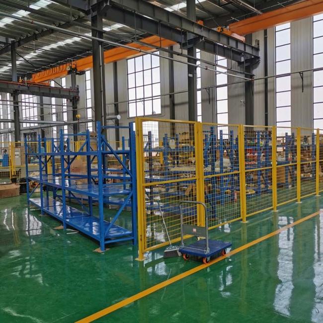 Multiple storage racks in warehouse