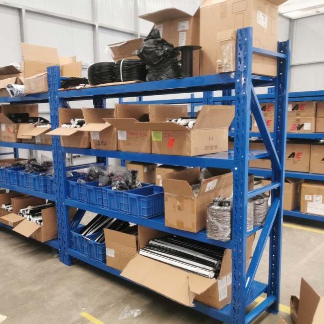 Shelving rack with orange powder coating