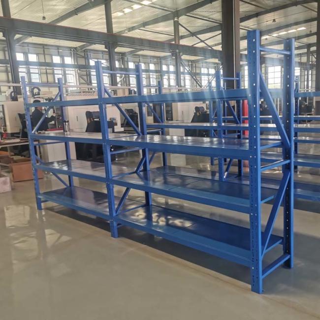 Customized shelving rack in warehouse environment