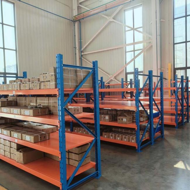 Storage rack loaded with industrial supplies