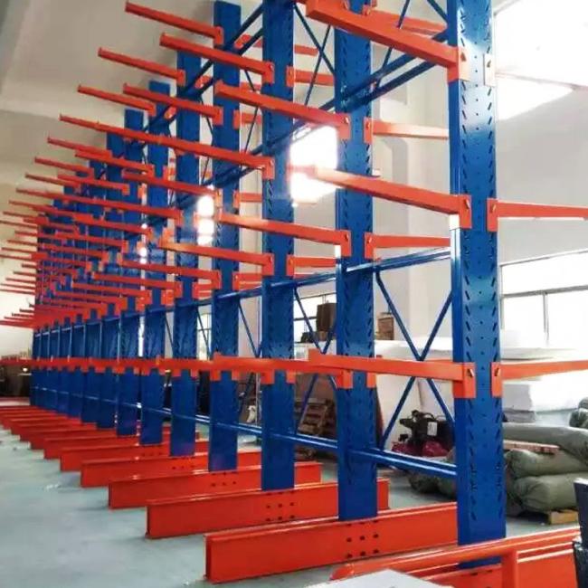 Durable steel construction of cantilever rack system