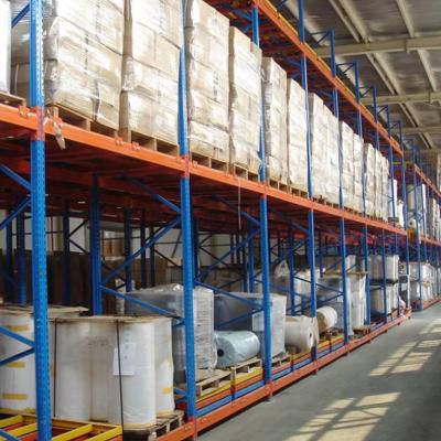 China 1000kg Push Back Racking System High Density Storage Press In Shelving Robust Design for sale