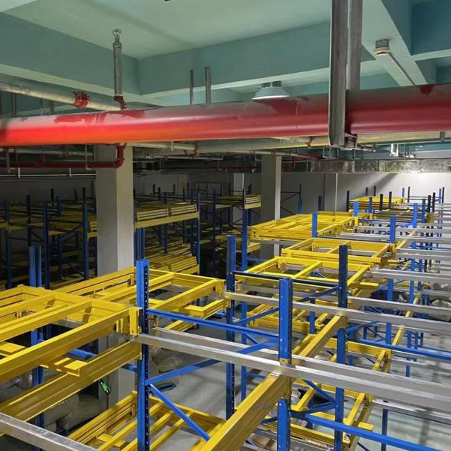 Push Back Racking System installed in warehouse