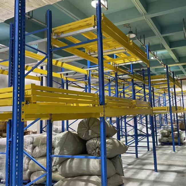 Push Back Rack system in warehouse environment