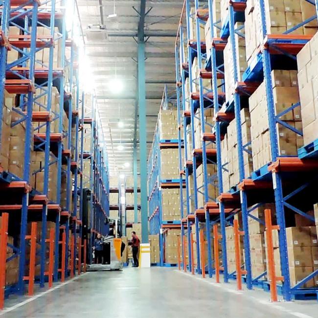 Drive-through racking system installed in warehouse showing high-density storage configuration