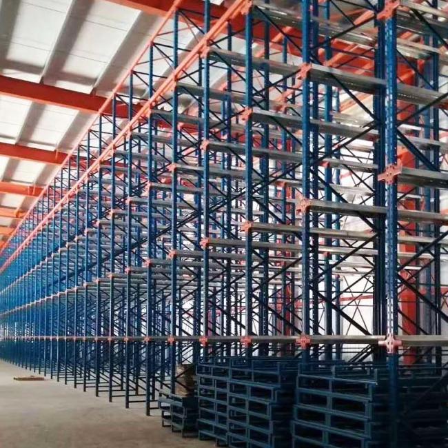 Detailed view of Drive In Rack beam connections