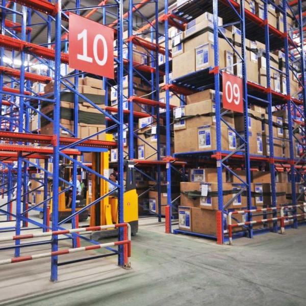 Quality Powder Coated Steel Construction Drive In Racking For Heavy Duty Warehouse for sale