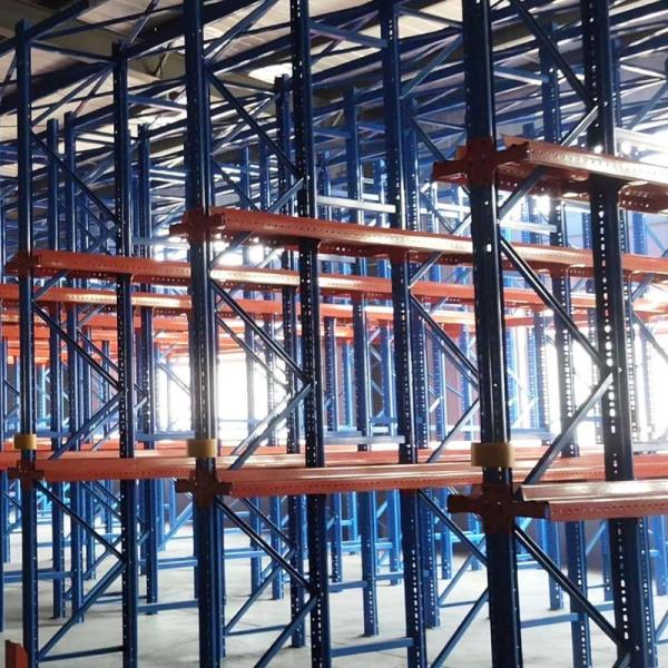 Quality Powder Coated Steel Construction Drive In Racking For Heavy Duty Warehouse for sale