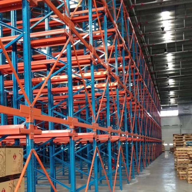Customized depth pallet racking system with multiple levels