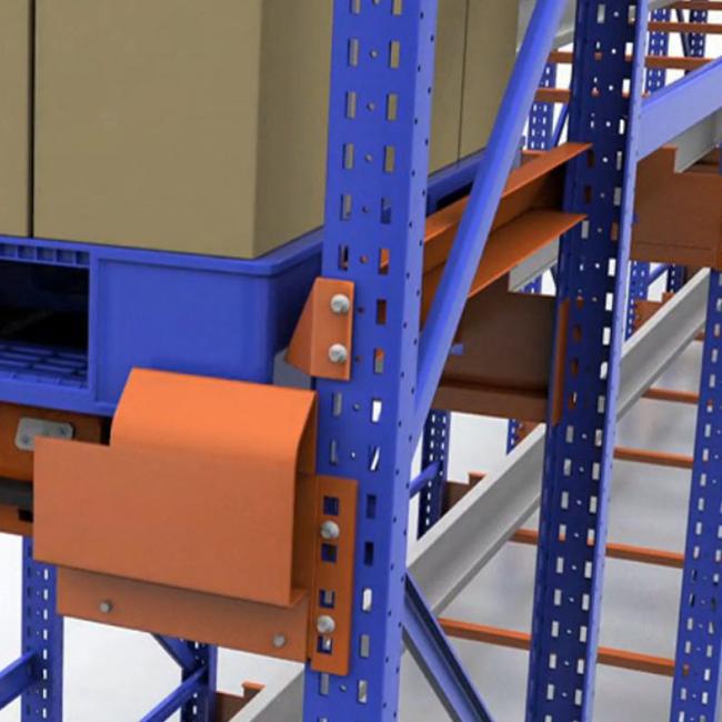 Radio shuttle rack system in warehouse showing shuttle car operation