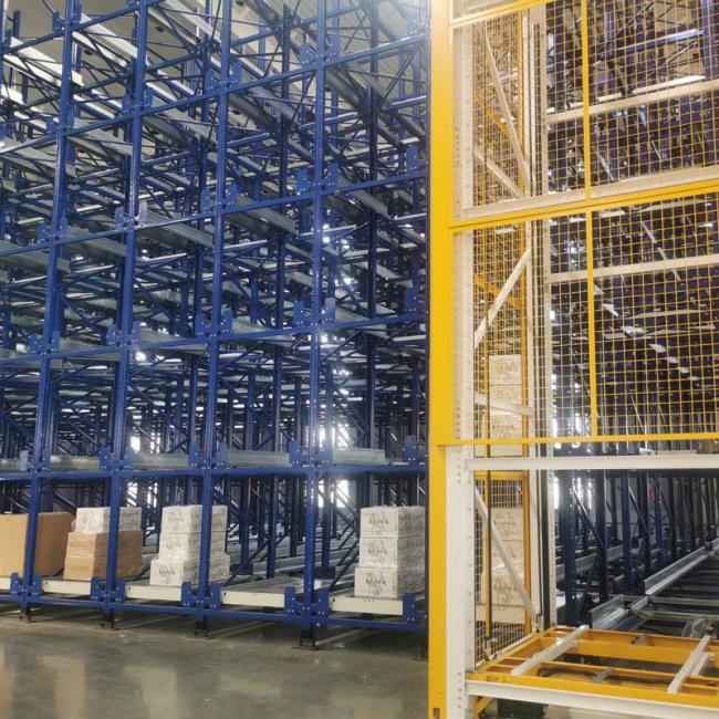 Detailed structural view of shuttle racking system