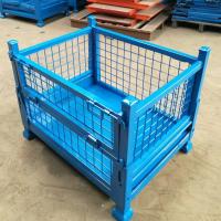 China Foldable Structure Warehouse Storage Pallet Box Storage Mesh Bins Powder Coating for sale