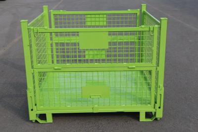 China High Load Capacity 4 Stackable Pallet Cage Industrial Folding Metal Pallet Cage for sale