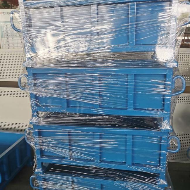 Industrial storage cage in factory environment