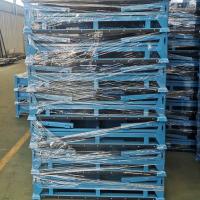 China Steel Constructed Stackable Pallet Boxes Folding Design For Warehouse Organization for sale