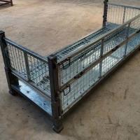 China Steel Constructed Stackable Pallet Boxes Folding Design For Warehouse Organization for sale