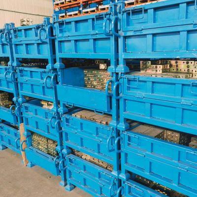 China High Strength Steel Heavy Duty Storage Cage Nestable Design For Warehouse Transport for sale