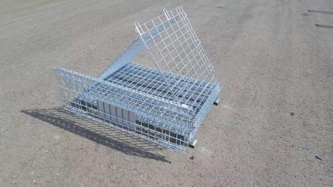 Wire mesh container in logistics operation