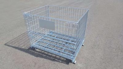 China Custom Color Steel Wire Mesh Container 1×0.8×0.84m Metal Storage Stacking Container for sale