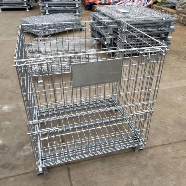 Close-up view of galvanized wire mesh construction