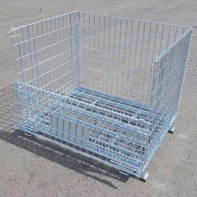 China Space Saving Galvanized Metal Wire Mesh Cages Foldable 500KG-1000KG Load Capacity for sale