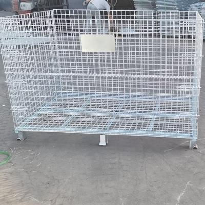 China Customizable Size Anti Rust Metal Storage Cage Stackable With Optional Wheels for sale