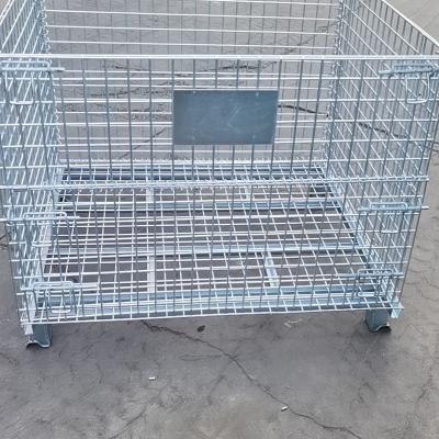 China Customizable Size Anti Rust Metal Storage Cage Stackable With Optional Wheels for sale
