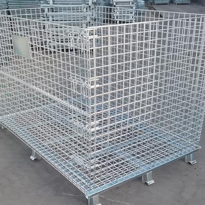 China Customizable Size Anti Rust Metal Storage Cage Stackable With Optional Wheels for sale
