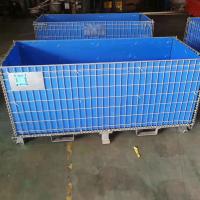 China Galvanized Surface Wire Mesh Storage Cages Wire Container 4 High Stacking Height for sale