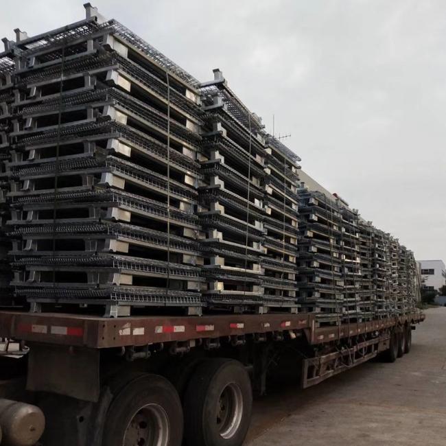 Stacked storage containers showing space-saving design