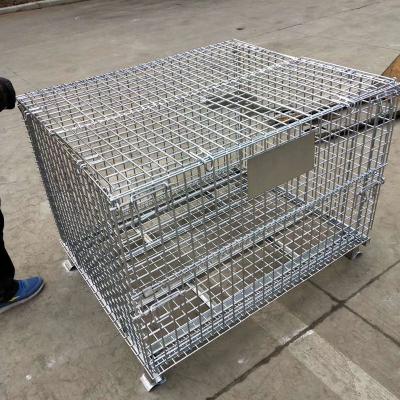 China Stackable Design Wire Mesh Cages Containers Rust Proof With 500-1000KG Capacity for sale