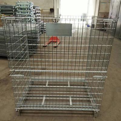 China Stackable Design Wire Mesh Cages Containers Rust Proof With 500-1000KG Capacity for sale