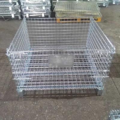 China Heavy Duty Collapsible Wire Mesh Cages Foldable Structure With Caster Wheels for sale