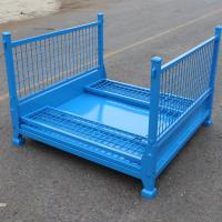 China Customized Collapsible Folding Stackable Metal  Grid Material Box Storage Mesh Bins for sale