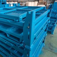China Customized Collapsible Folding Stackable Metal  Grid Material Box Storage Mesh Bins for sale