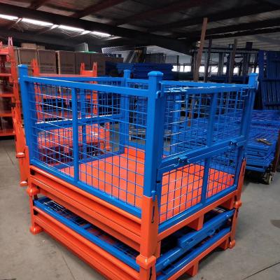 China Customized Mesh Plate Grid Material Box  Metal Pallet Box For Industrial Storage for sale