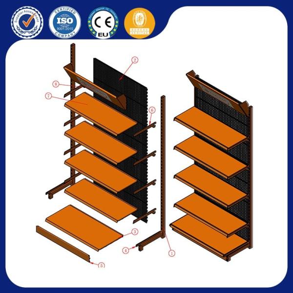Quality Heavy Duty Supermarket Metal Shelves Easy Assemble Grocery Store Display Shelves for sale