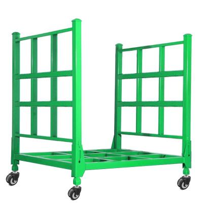 China 1500kg Stacker Rack Steel Q235B Stackable Tire Racks Green  Portable for sale