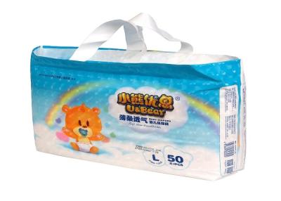 China Customized Printed 3D Leak Protection Diapers 32lbs Elastic Stretchable Waistband for sale