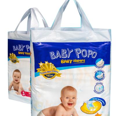 China Fluff Pulp Newborn Baby Diapers Sumitomo SAP Disposable Night Nappies for sale