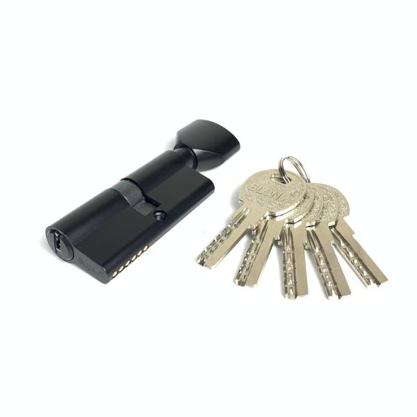 Quality 70mm Zinc Brass Cylinder Single Open Cylinder Door Lock Black With Solid Zinc for sale