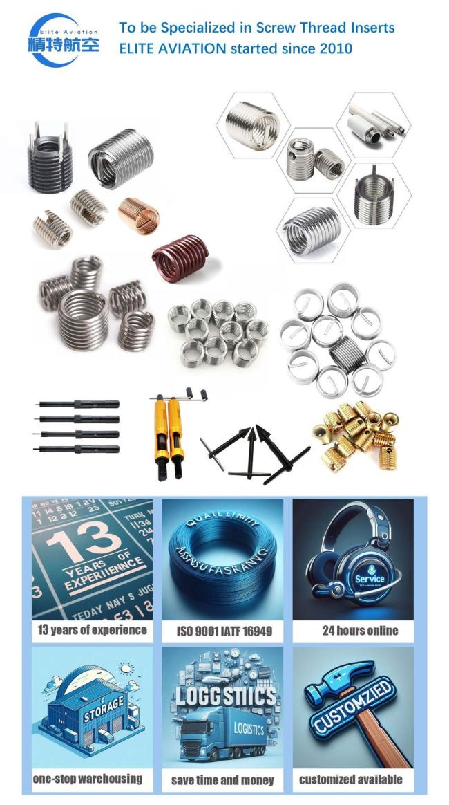 M8 Corrosion-Resistant Tangless Screw Thread Inserts Tang Thread Inserts