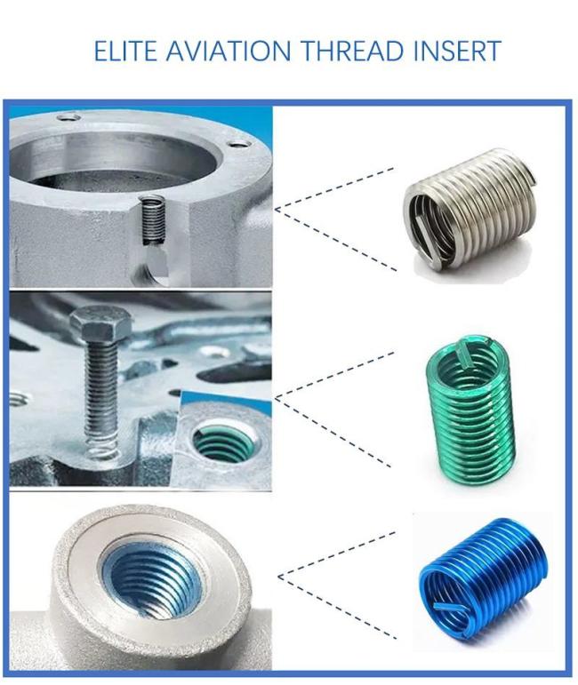 Robust M10 M12 Na0276 Metric Helical Coil Tangless Screw Thread Insert