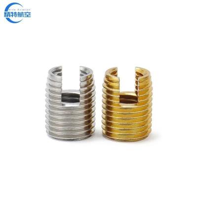 China Unc 1/4 Brass Self-Tapping Threaded Insert with Cutting Slot for sale