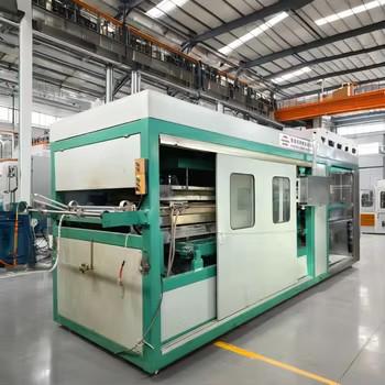 China Máquina de termoformado de plástico totalmente automática para área de moldeo de 1220*710 mm y profundidad máxima de moldeo de 180 mm for sale