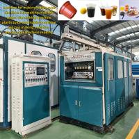 China Plastic Thermoforming Machine 340mm Width PLC Control 8000kg for PP PS Cups for sale