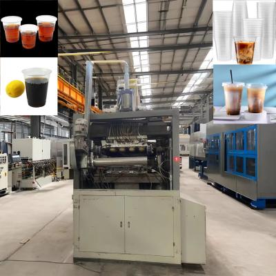 China High Speed Wegwerp Thermoforming Cup Making Machine Cake Coffee PP PS Pet Water Jelly IJs Cream Plastic Cup Making Machine Te koop