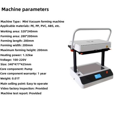 중국 가벼운 10kg 자동 3d 진공형 기계 소형 플라스틱 제품 최대 형상 높이 mm 200 mm 판매용