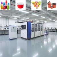 China PLC Controlled Plastic Thermoforming Machine 730mm Width for Cups Containers for sale