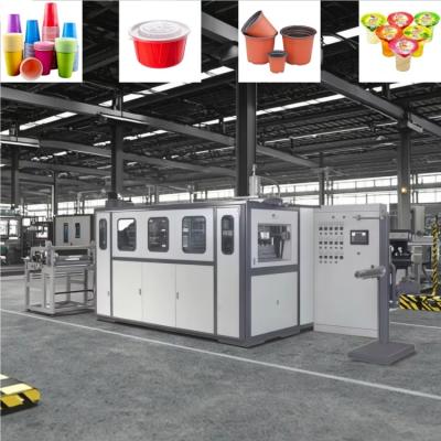 China PLC Controlled Plastic Thermoforming Machine for Disposable Cups for sale
